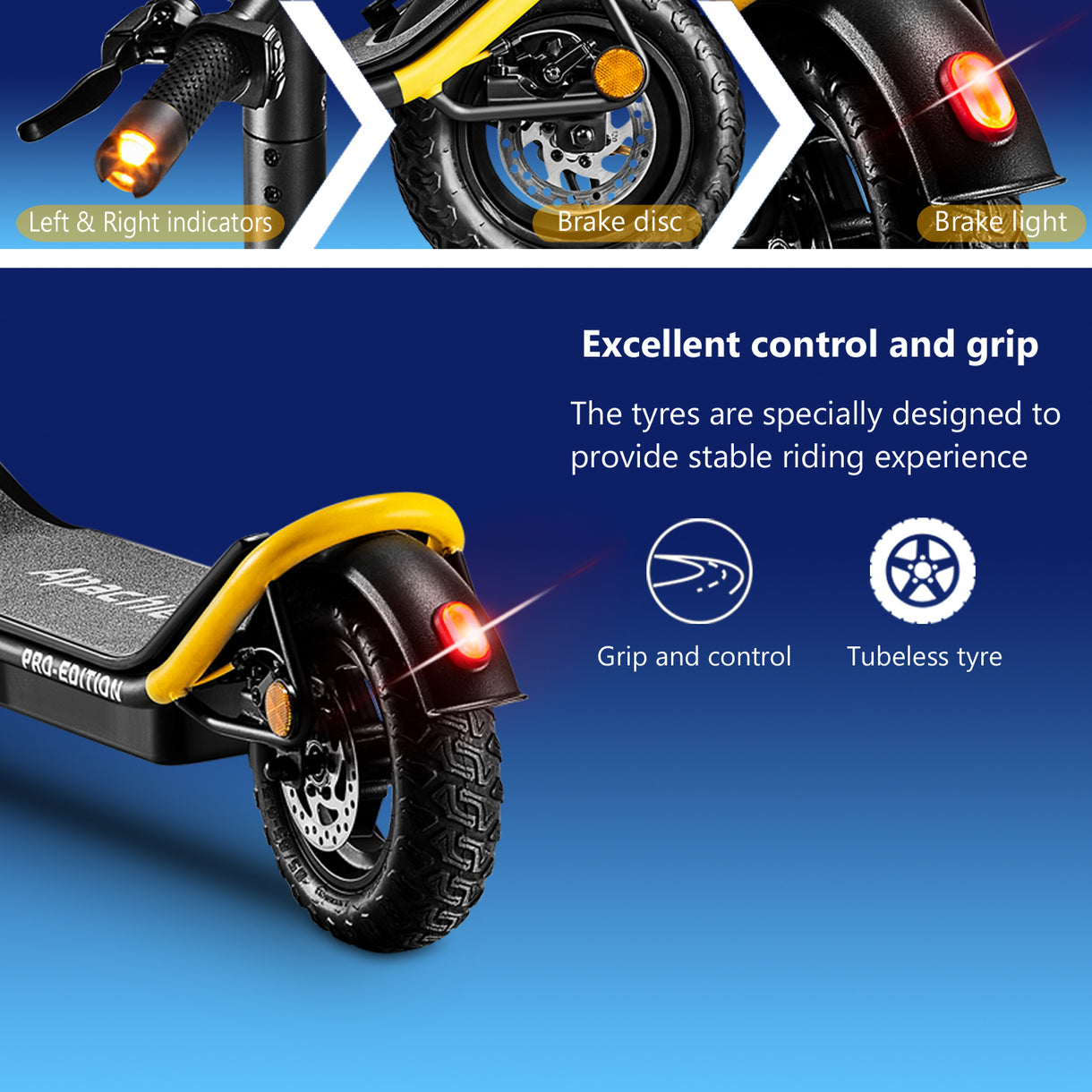 Apachie 500W Pro Edition Adult Electric Scooter - YELLOW – Apachie Scooters